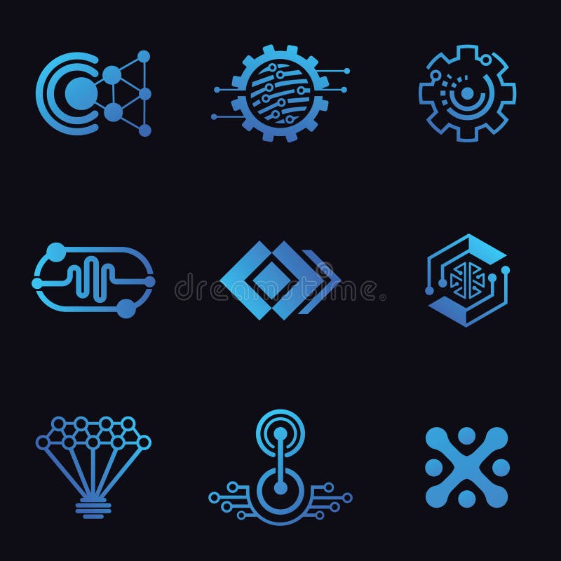 Professional Tech Logo Icon Vector Design Bundle for Business and ...