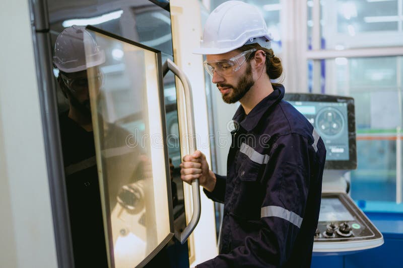 Professional Technician Checking and Repairing Part of Automatic ...