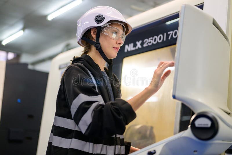 Professional Technician Checking Part of Automatic Machine at Factory ...