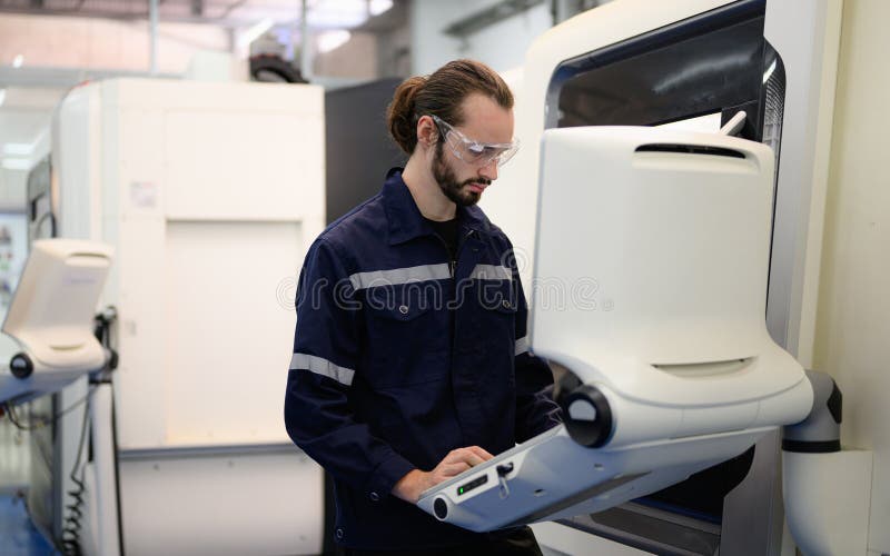 Professional Technician Checking and Repairing Part of Automatic ...