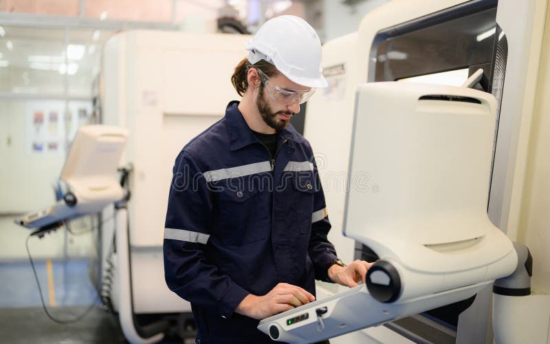 Professional Technician Checking and Repairing Part of Automatic ...