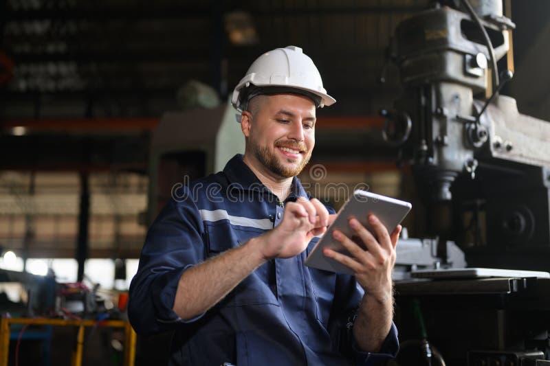Professional Technician Engineer Checking Machine Stock Photo - Image ...