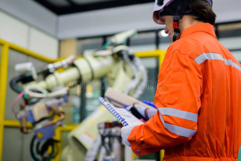 Professional Technicians Team Checking Parts of Automatic Robotic ...