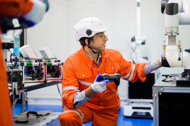 Professional Technicians Team Checking Parts of Automatic Robotic ...