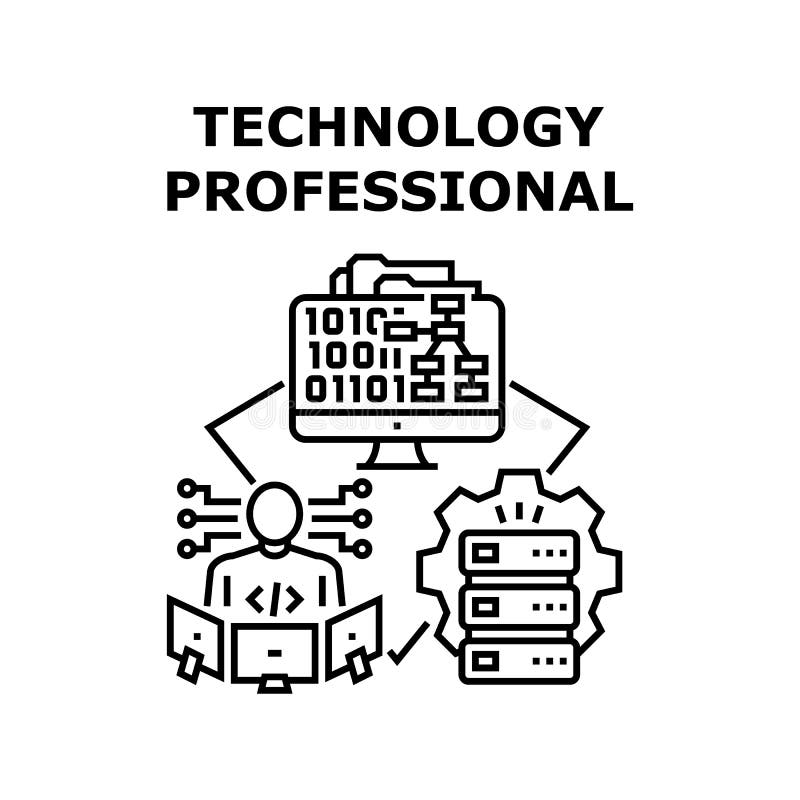 Professional Technology Vector Black Illustration Stock Vector ...