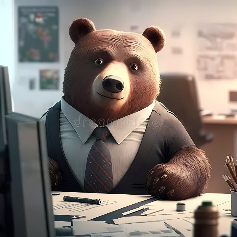 Professional Teddy Bear Teddy Bear in Office Stock Illustration ...