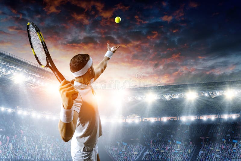 Professional Tennis Player . Mixed Media Stock Image - Image of ...