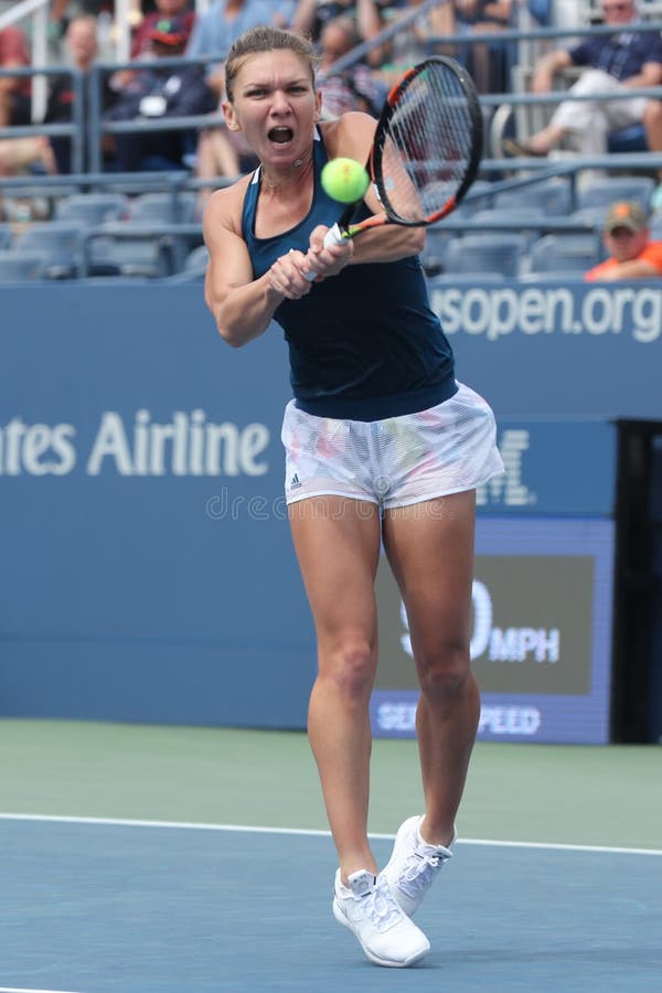 Professional Tennis Player Simona Halep Of Romania In Action During Her ... Professional Tennis Player Simona Halep Of Romania In Action During Her ...