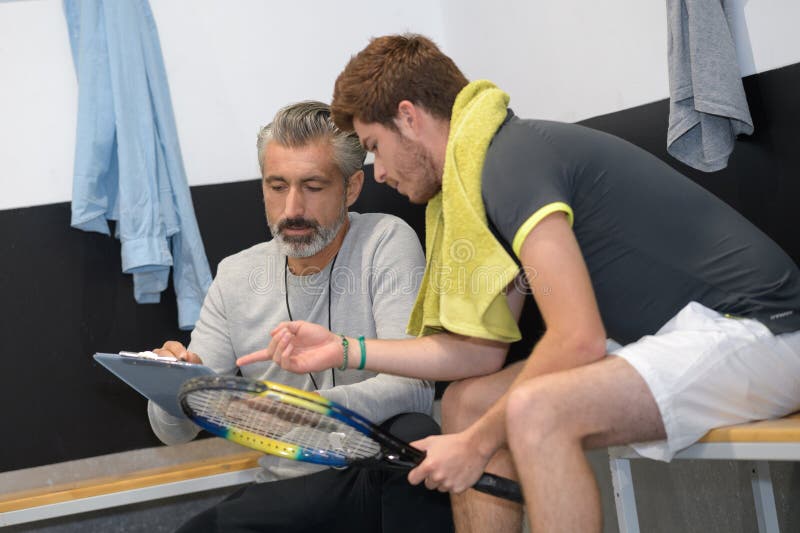 Professional Tennis Trainer and Coach in Locker Room Stock Image ...