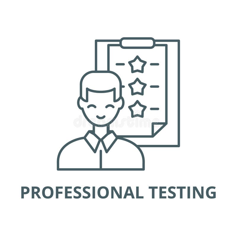 Professional Testing Vector Line Icon, Linear Concept, Outline Sign ...