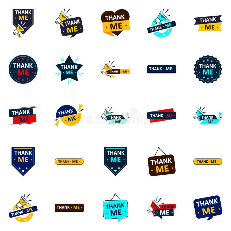 25 Professional Thank Me Banners To Show Gratitude Stock Vector ...