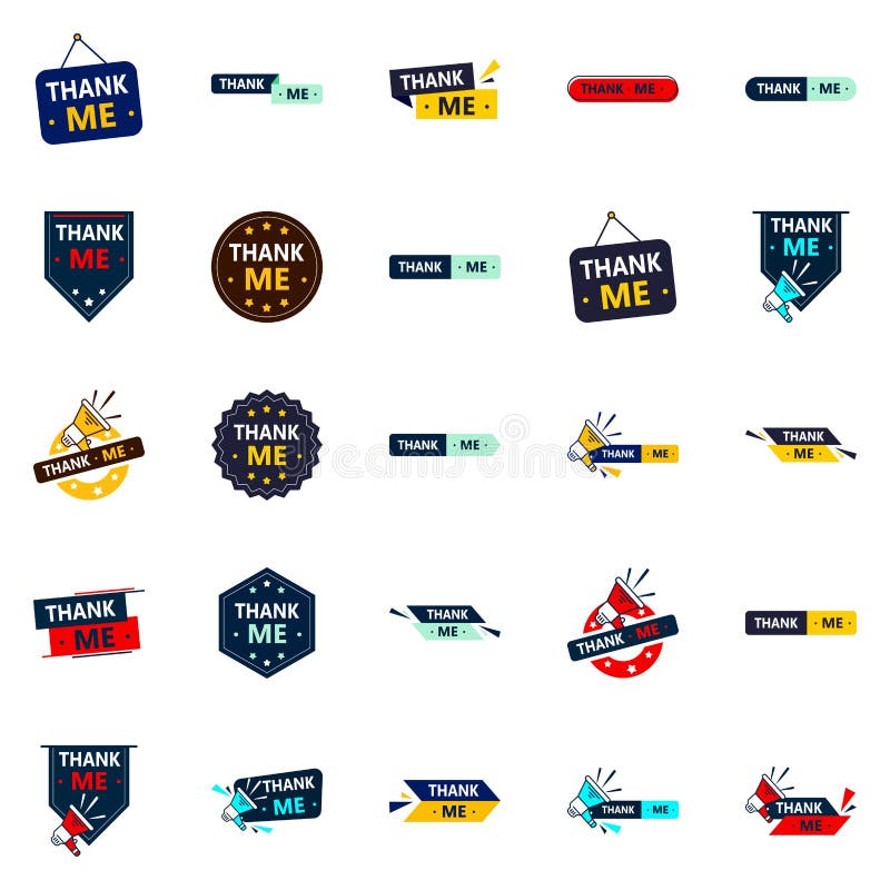 25 Professional Thank Me Banners To Show Gratitude Stock Vector ...