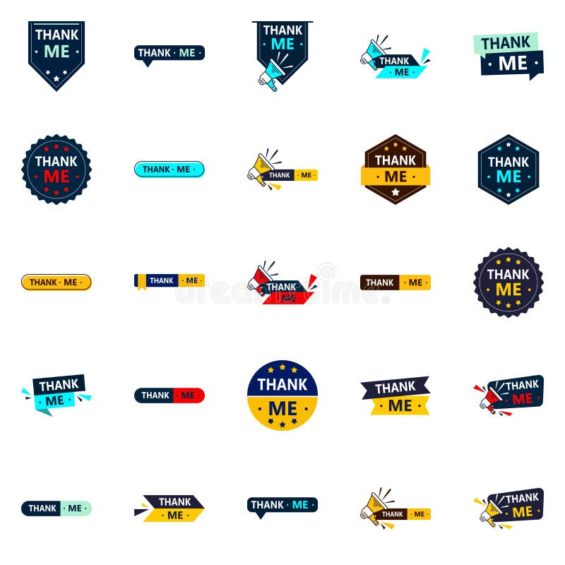 25 Professional Thank Me Banners To Show Gratitude Stock Vector ...