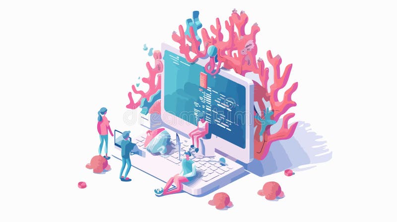 Professional Tiny Developers Team At Computer Collaborating On Coding