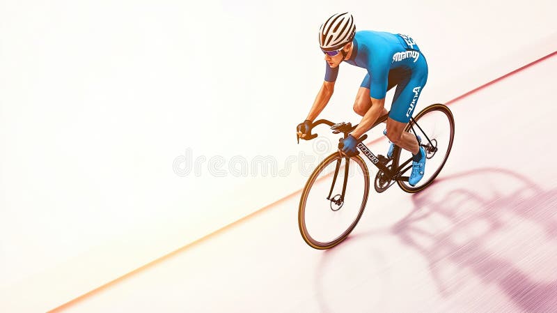 Professional Track Cyclist Sprints on Velodrome with Dynamic Motion ...