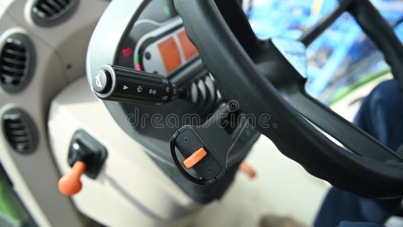 Professional Tractor Controlling Panel Inside View Stock Footage ...