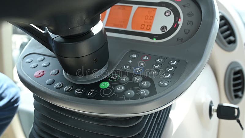 Professional Tractor Controlling Panel Inside View Stock Footage ...