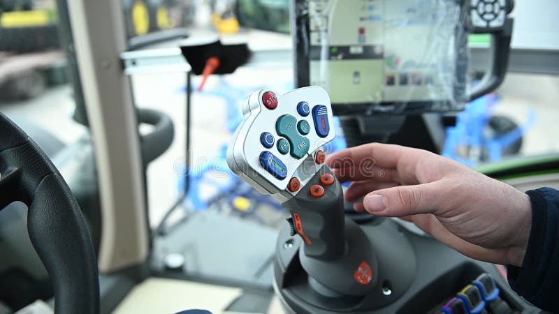 Professional Tractor Controlling Panel Inside View Stock Footage ...