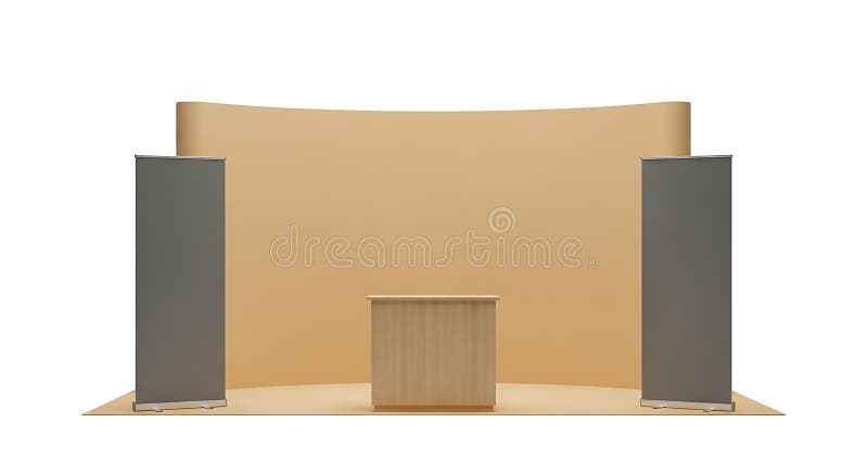 Professional Trade Show Booth Setup with Backdrop Banners and Reception ...