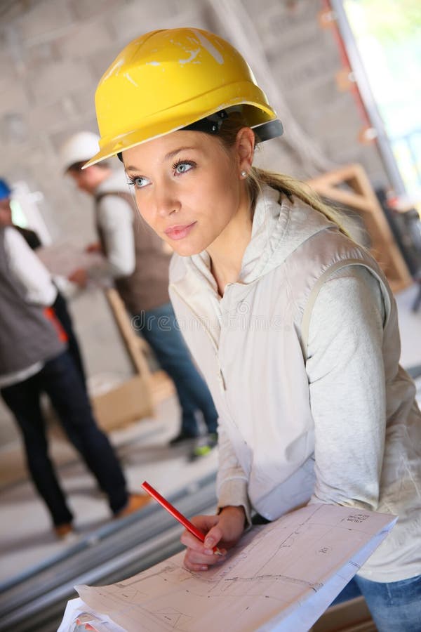 Professional Training in Construction Stock Image - Image of hard ...