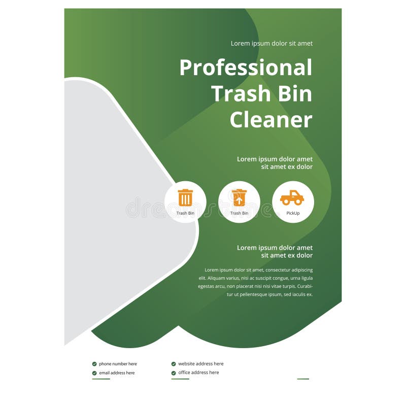 Professional Trash Cleaner Flyer Stock Vector - Illustration of grow ...