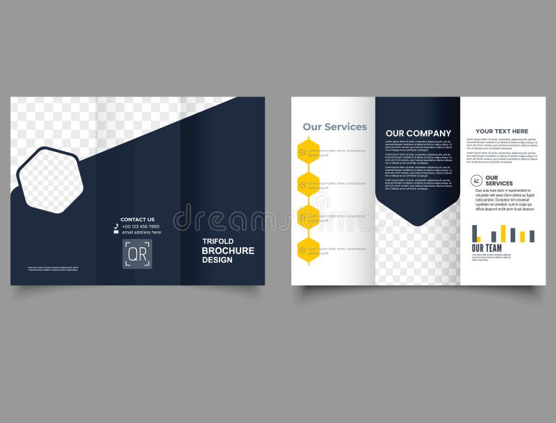 Professional Tri-fold Brochure Vector Design. Simple and Minimalist ...