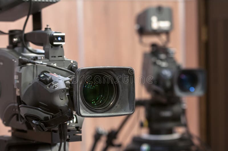 Professional TV camera stock image. Image of optical - 82184879