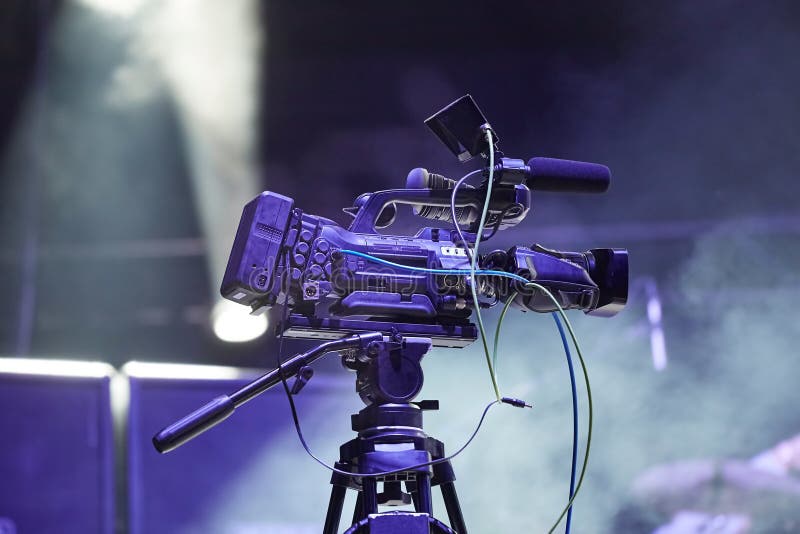 Professional TV Camera at a Concert Stock Image - Image of electronis ...