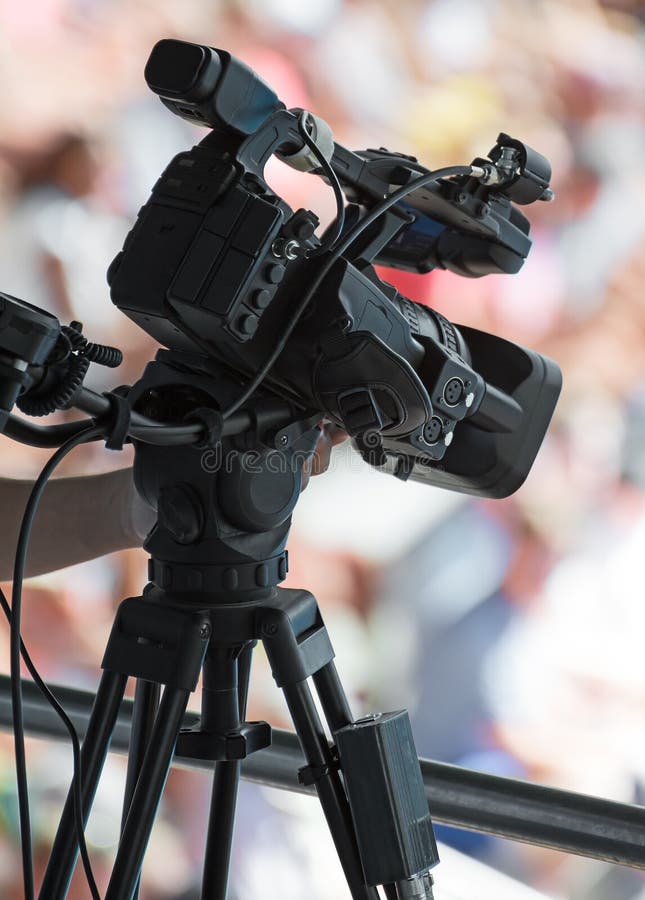 Professional TV camera. stock image. Image of audience - 100114077