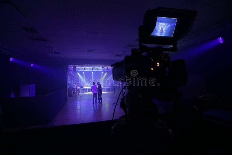 Professional TV Camera Set Up for a Concert Stock Photo - Image of ...