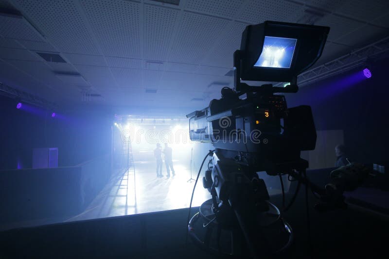 Professional TV Camera Set Up for a Concert Stock Image - Image of ...