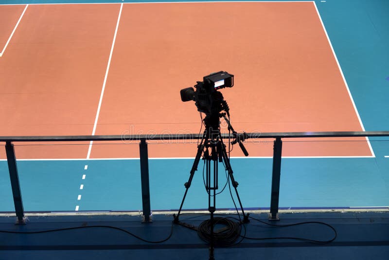 Professional TV at the Volleyball . Volleyball Match Camera Stock Photo ...