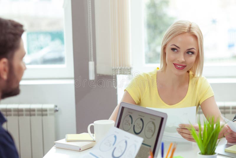 Professional Two Office Workers are Doing Paperwork Stock Image - Image ...