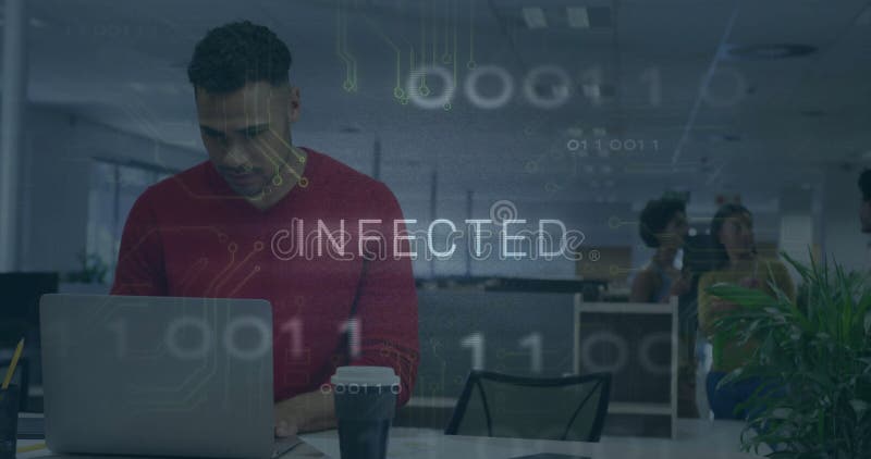 It Professional Typing Laptop Causing Binary Code Revealing INFECTED ...