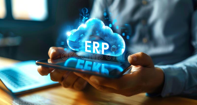 Professional Using Smartphone To Manage ERP Cloud Systems in Dynamic ...