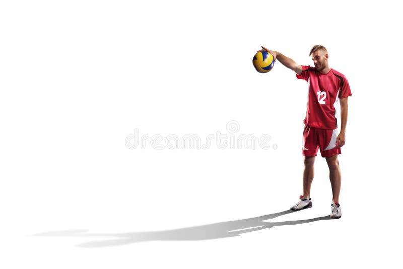 Professional Valleyball Player Isolated on White Stock Photo - Image of ...