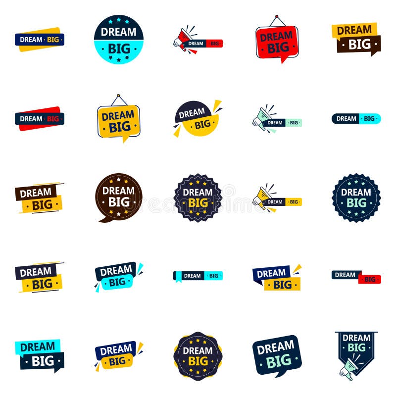 25 Professional Vector Designs for Bold Goal Setting Dream Big Stock ...