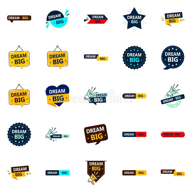 25 Professional Vector Designs for Bold Goal Setting Dream Big Stock ...