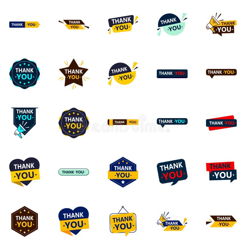 25 Professional Vector Designs for Thank You Notices Stock Vector ...