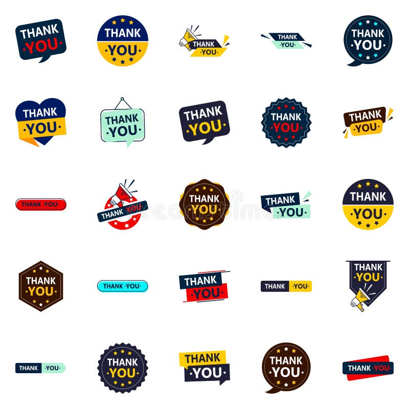 25 Professional Vector Elements for Gratitude Messages Stock Vector ...