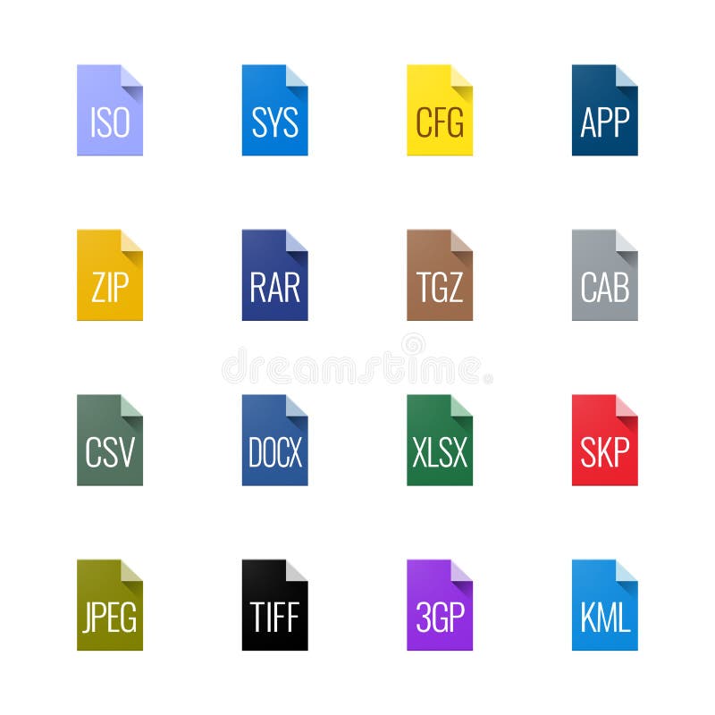File Type Icons - Miscellaneous Stock Vector - Illustration of symbol ...
