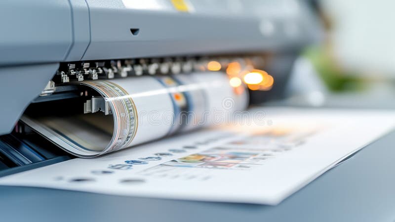 Professional Vibrant Format Printer Producing Large Advertising Posters ...