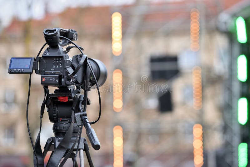 Professional Video Camera stock image. Image of electronics - 112546625