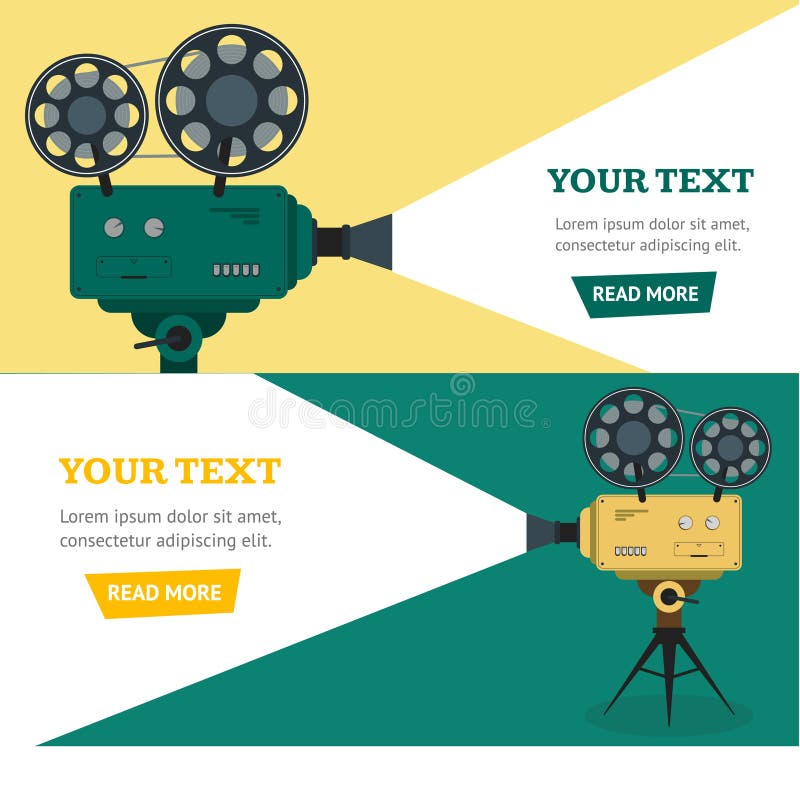 Professional Video Camera Banner Horizontal Set. Vector Stock Vector ...