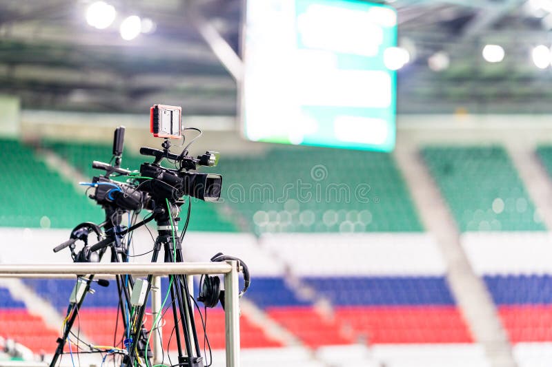 Professional Video Camera Broadcasting a Football Match Stock Image ... Professional Video Camera Broadcasting a Football Match Stock Image ...