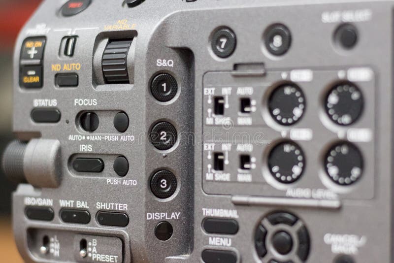 Professional Video Camera Controls Stock Photo - Image of close, film ...