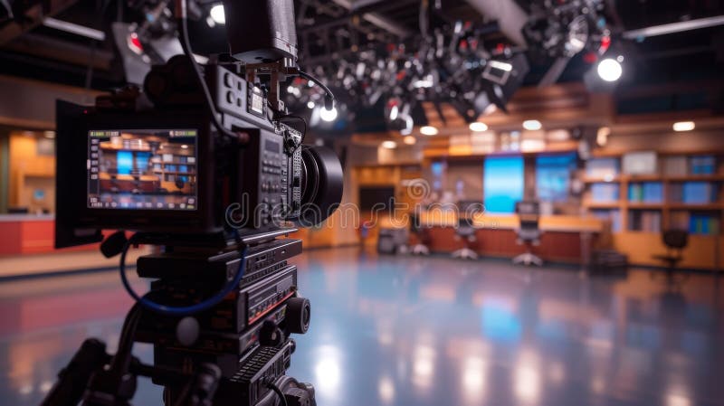 Professional Video Camera Filming in Studio Stock Photo - Image of ...