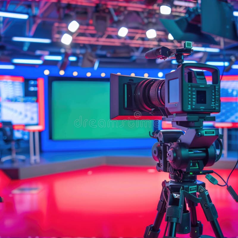 Professional Video Camera Mounted on Tripod, Suitable for Filming ...