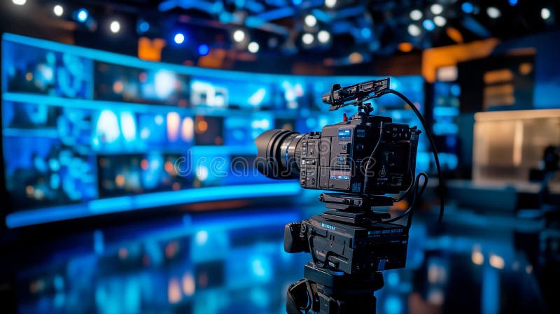 Professional Video Camera Setup in a Modern Broadcasting Studio ...