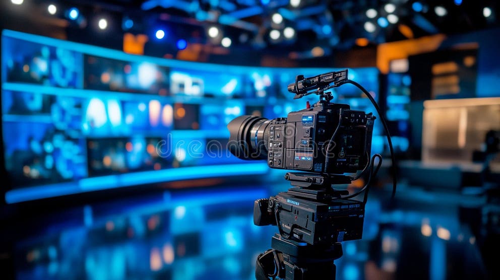 Professional Video Camera Setup in a Modern Broadcasting Studio ...